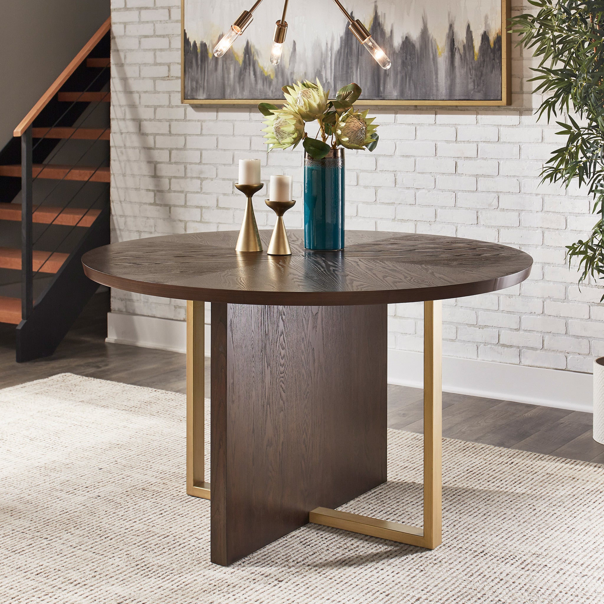Espresso 54-inch Round Dining Table – Top-Line Furniture