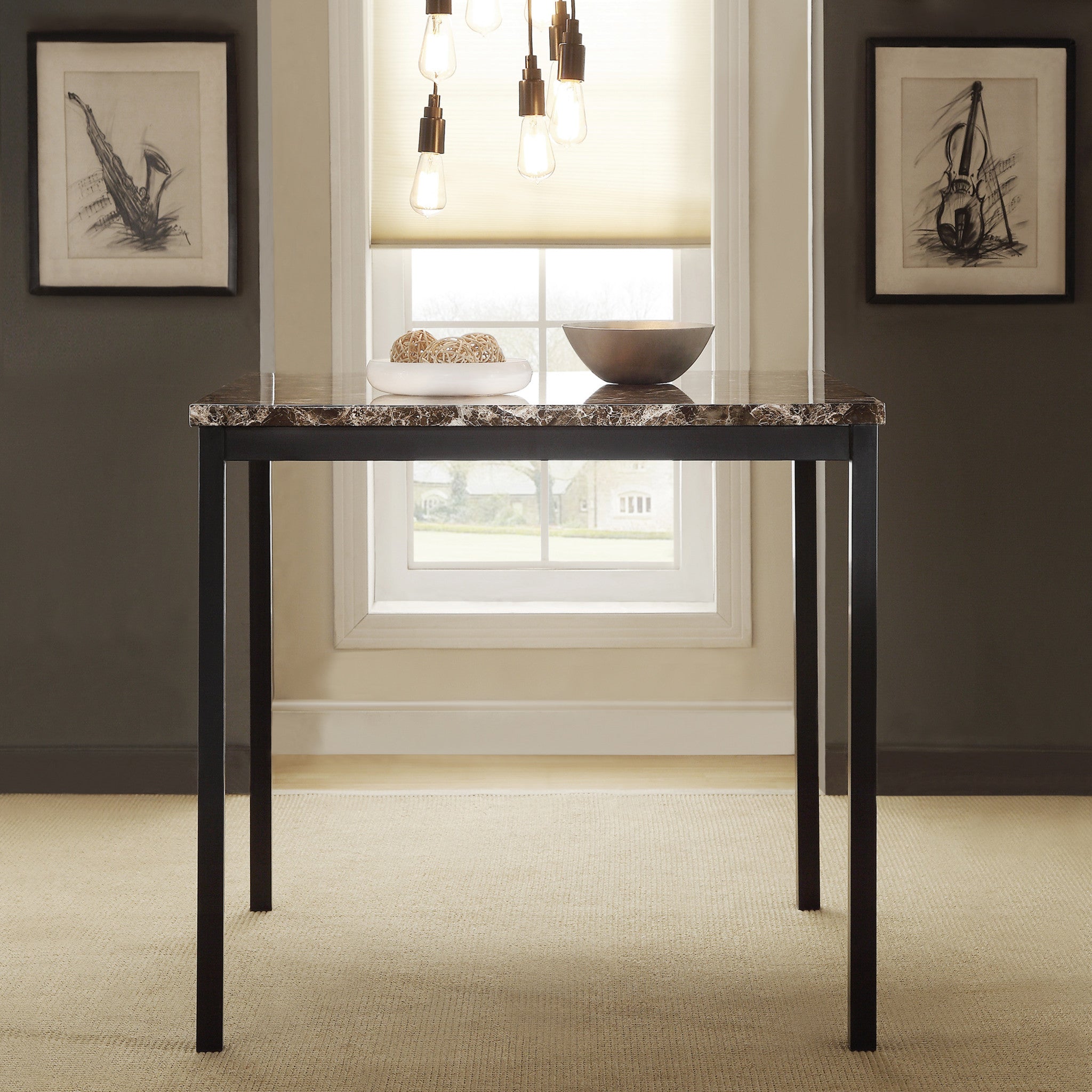 Faux Marble Counter Height Dining Table – Top-Line Furniture