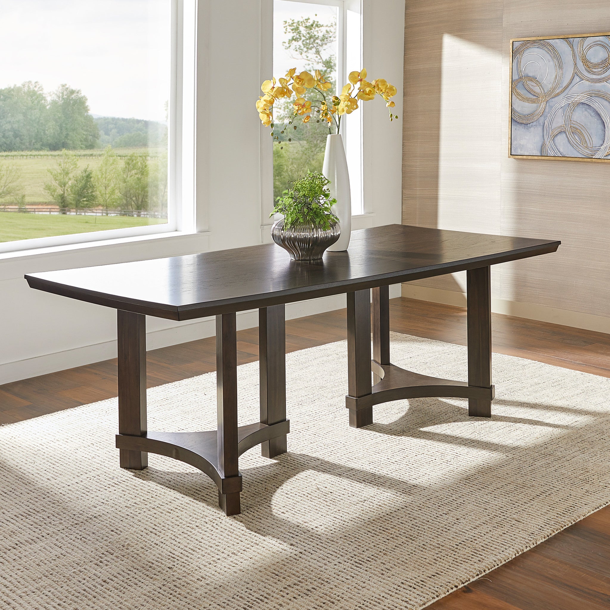 Brown Finish 84" Dining Table – Top-Line Furniture