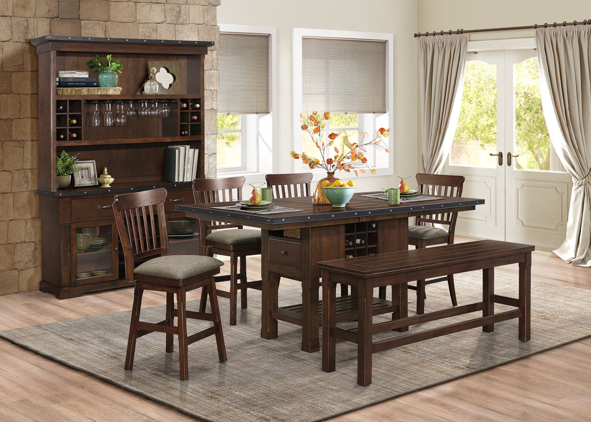 Cntr Hght Bench, Wood Seat – Top-Line Furniture